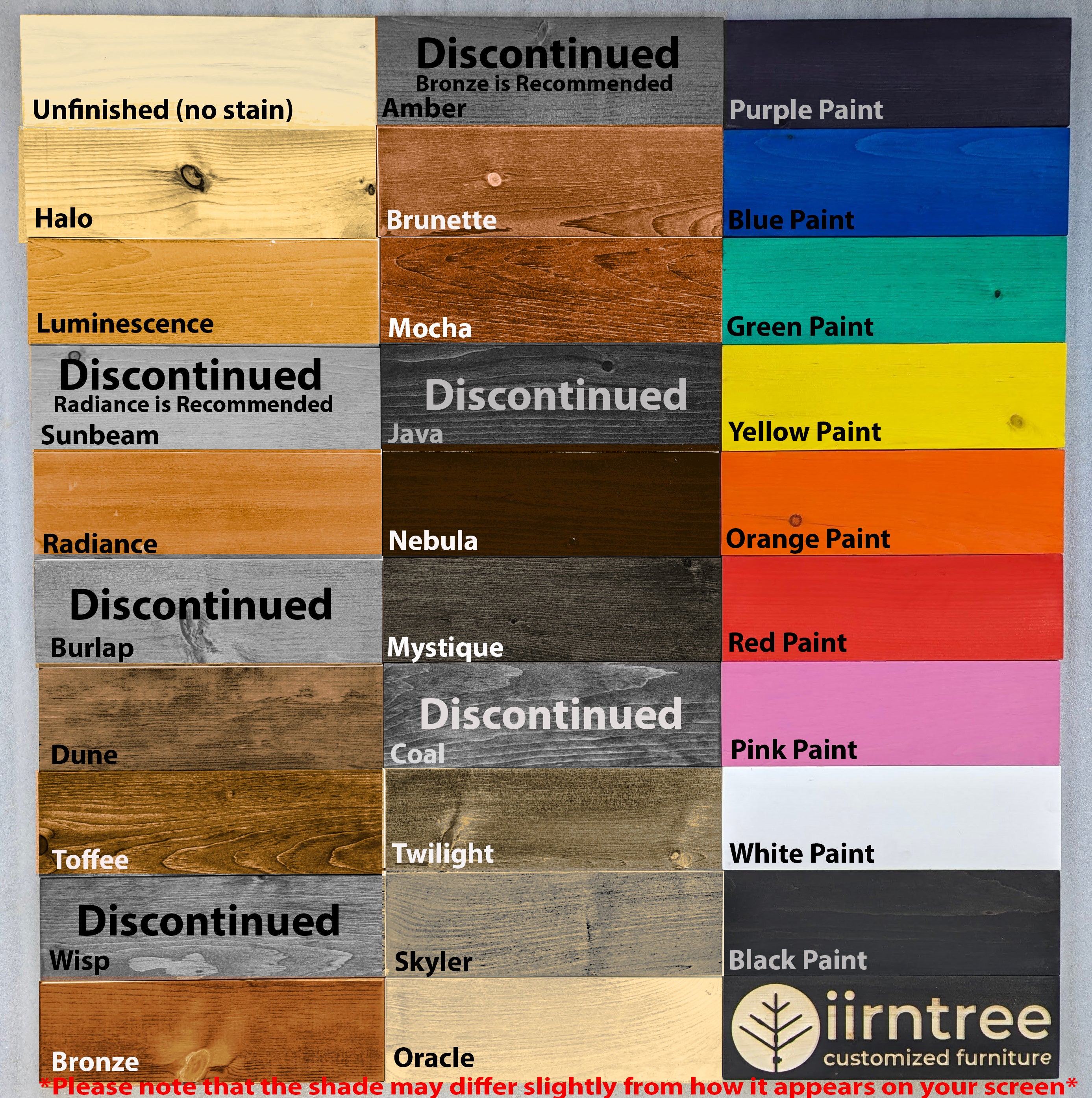 Buy Stain Sample Board - iirntree - Customizable & Handmade